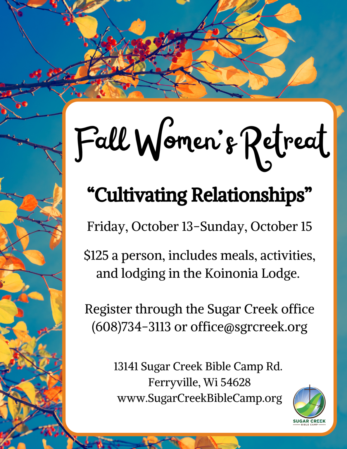 Adult Retreats & Tours - Sugar Creek Bible Camp